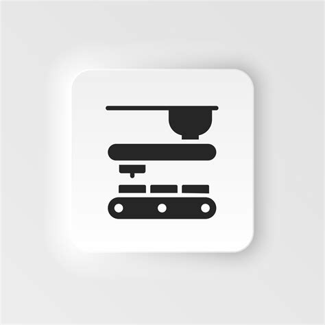 Mass Production Conveyor Neumorphic Style Vector Icon Simple Element