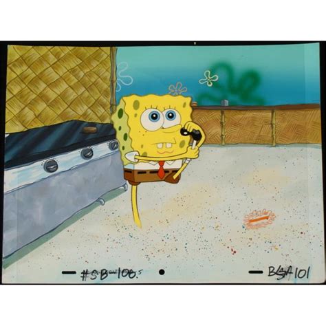 Original Spongebob Animation Cel And Background Stretchin