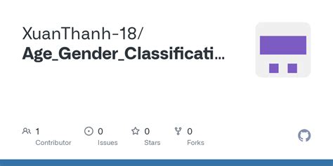 GitHub XuanThanh 18 Age Gender Classification