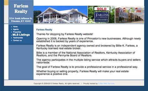 Farless Realty Cullen Web Services