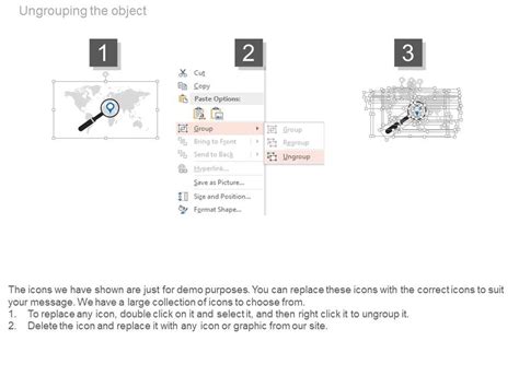 Four Steps Global Search Diagram PowerPoint Slides
