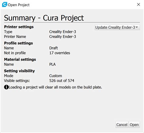 430 Missing Buttons On Open Project File Dialog · Issue 6670 · Ultimakercura · Github