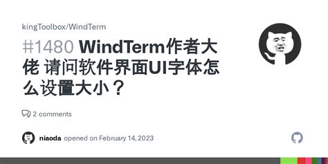 windterm作者大佬 请问软件界面ui字体怎么设置大小？ · issue 1480 · kingtoolbox windterm