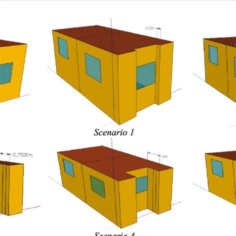 3d Model In Trnsyssketchup Interface For Different U Shape Depths In