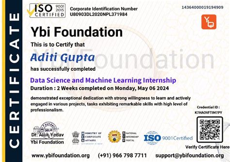 Aditi Gupta On Linkedin Connections Datascience Ybifoundation Internship Certification…