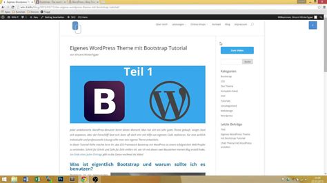 Wordpress Theme Erstellen Mit Bootstrap Tutorial Teil 1 Deutsch Youtube