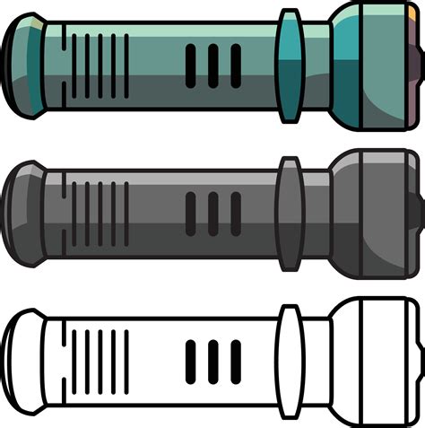 Long Range Flashlight Vector Illustration Aluminum Alloy Flashlight