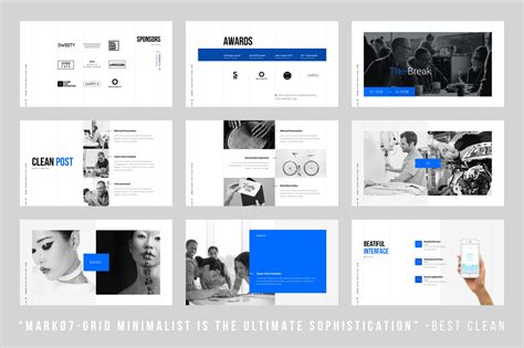 Grids Minimal Powerpoint Template By Dublin Design TheHungryJPEG