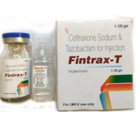 Ceftriazone Sodium And Tazobactam For Injection 1 125gm Rs 179 9 Vial Id 15301001973