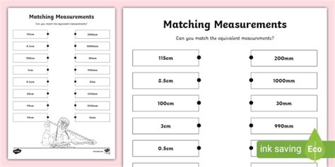 Matching Measurements Cm To Mm Activity Sheet Twinkl Worksheets Library
