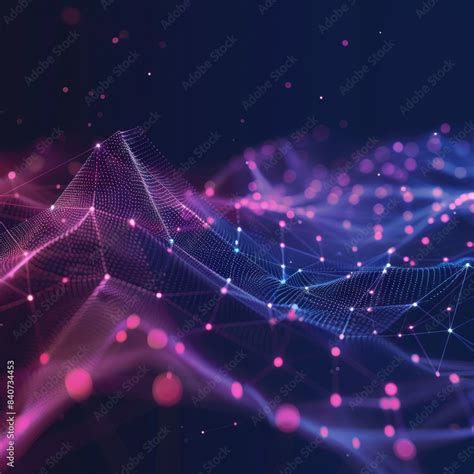 Interconnected Lines And Dots Create A Dynamic Backdrop Symbolizing The Flow Of Digital Data