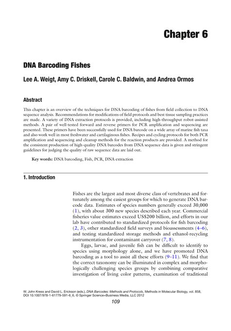 PDF DNA Barcoding Fishes