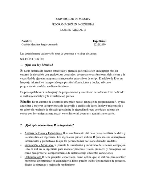 examen iii programacion pdf programación de computadoras lenguaje