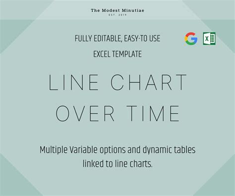 Basic Line Chart Excel Template Multiple Variables Etsy