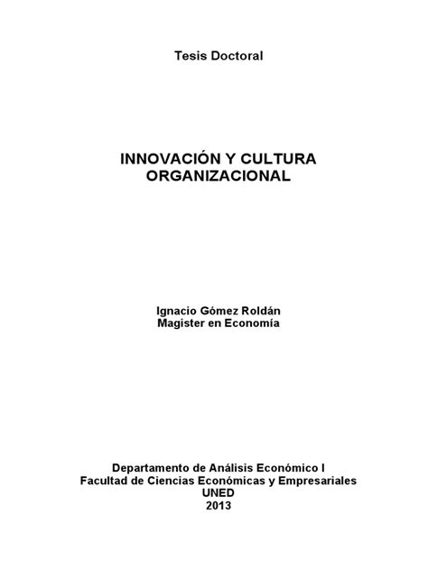 innovación y cultura organizacional tesis doct 2013 pdf