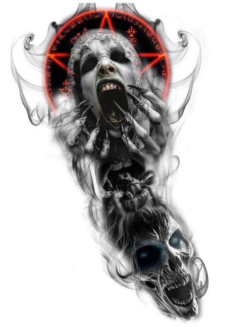 Horror Arm Tattoo Design Arm Sleeve Tattoo Design Tattoo Sleeve