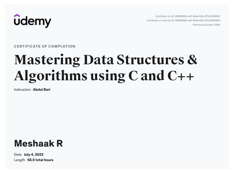 Completed Data Structures And Algorithms Course Meshaak R Posted On The Topic Linkedin