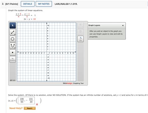 Solved 01 ﻿points Larlinalg8 11019graph The System Of