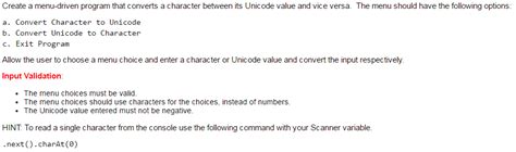 Solved Create A Menu Driven Program That Converts A