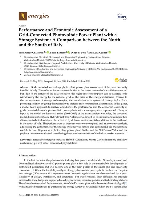 Pdf Performance And Economic Assessment Of A Grid Connected Photovoltaic Power Plant With A