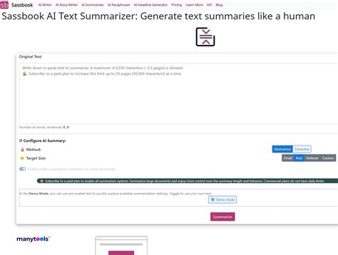 Sassbook Ai Summarizer And 30 Ai Summarizer Tools Sites Like Sassbook