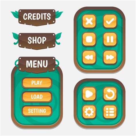 Set Of Game Menu Selection For Rpg And Adventure Game 2928216 Vector