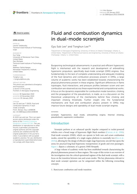 Pdf Fluid And Combustion Dynamics In Dual Mode Scramjets