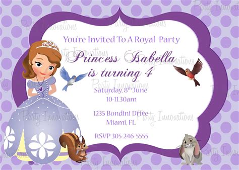 Birthday Templates For Sofia The First Download Sofia The First