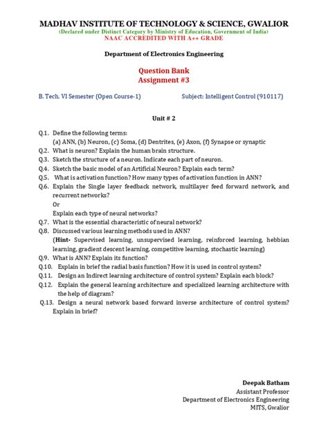 Assignment3 Download Free Pdf Artificial Neural Network Neuron