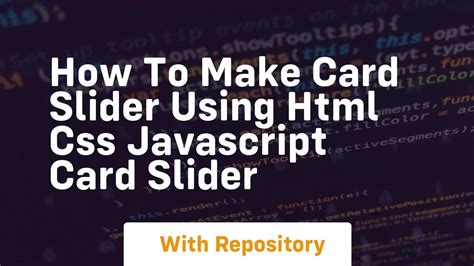 How To Make Card Slider Using Html Css Javascript Card Slider Youtube