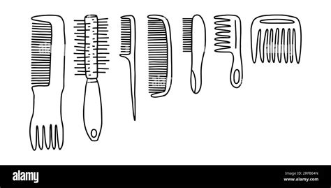 Doodle Different Kinds Of Comb Set Stock Vector Image And Art Alamy