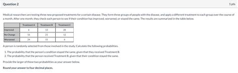 Solved Question 2 1 Pts Medical Researchers Are Testing Chegg Com