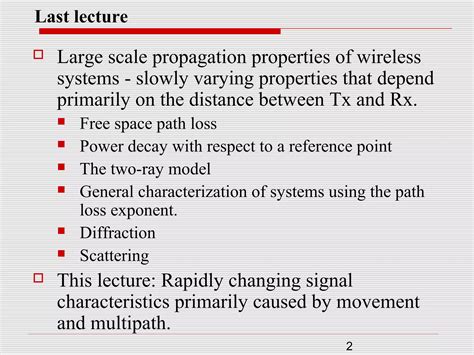 mobile radio propagation and fading ppt