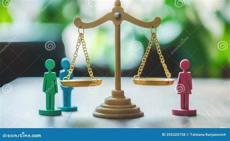 Balance Scale Representing Equality Gender Figures In Green And Pink
