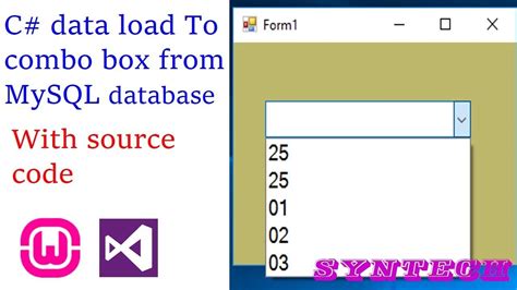c# How to Link Combobox with Database values with mysql database- 04 [with source code] - YouTube