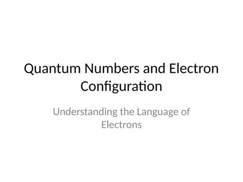 Electron Configuration Pptx Chemistry Science