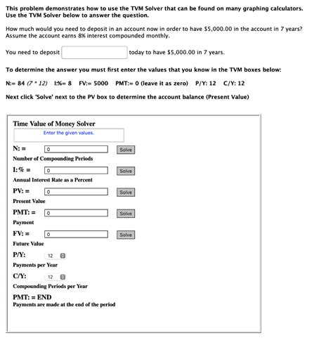 Solved This Problem Demonstrates How To Use The Tvm Solver
