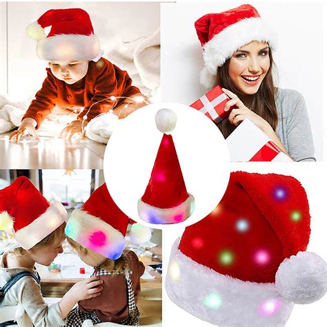 Light Up Santa Hats Flashing Christmas Hats Comfort Energy Efficient