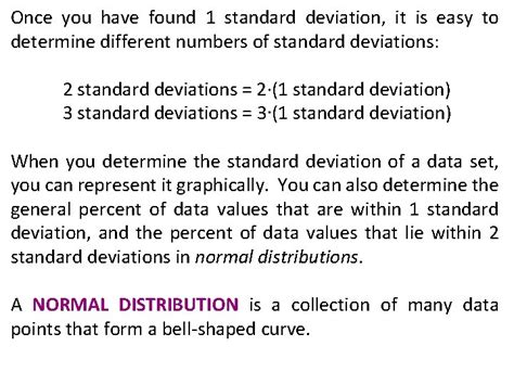 Calculating And Interpreting Standard Deviation Objectives To Calculate