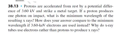 Solved 38 13 ﻿protons Are Accelerated From Rest By A