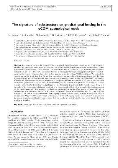 The Signature Of Substructure On Gravitational Lensing In The Î Cdm