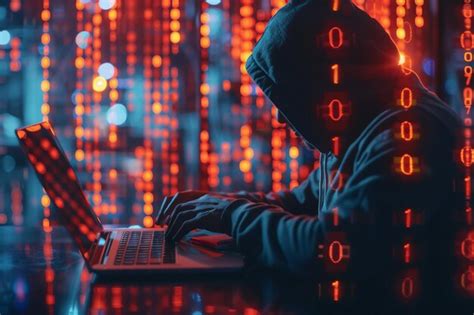 Premium Photo Hacker Use Computer Laptop Binary Code Background