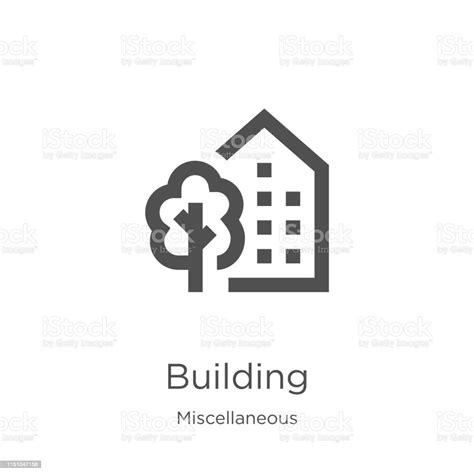 기타 컬렉션에서 건물 아이콘 벡터입니다 얇은 라인 건물 개요 아이콘 벡터 일러스트 레이 션입니다 웹 사이트 디자인 및 모바일 앱 개발을 위한 개요 얇은 라인 건물 아이콘 0