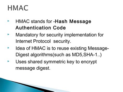 Message Authentication Code And Hmac Ppt