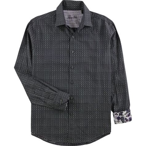 Tasso Elba Shirts Tasso Elba Mens Contrasting Grid Button Up Shirt