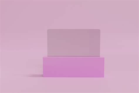 유리 형상 모양 핑크 파스텔 컬러 포디엄 배경 모형 제품 및 화장품 쇼 마케팅 선물 단계 브랜딩 제품 프리젠 테이션 3d