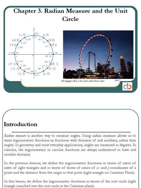 Chapter 3 Radian Measure The Unit Circle Pdf