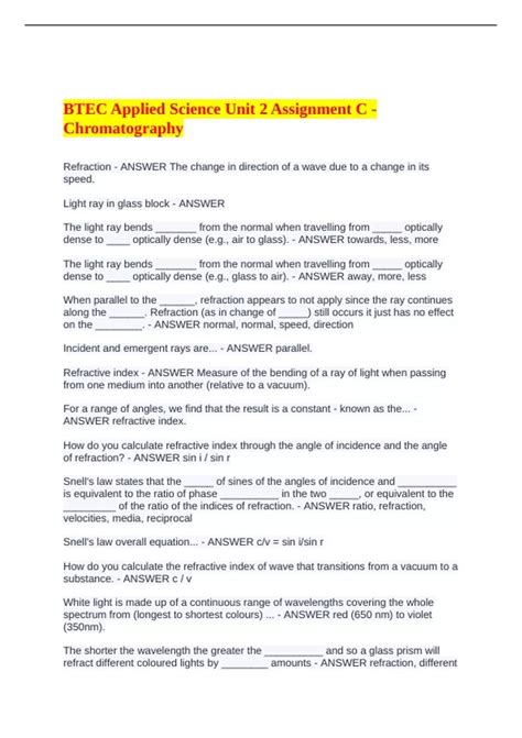 Btec Applied Science Unit 2 Assignment C Chromatography Btec Applied Science Unit 2 Stuvia Us