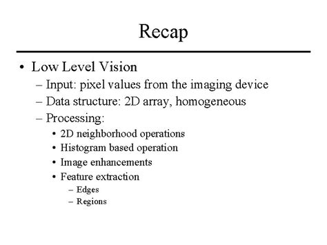 recap low level vision input pixel values from