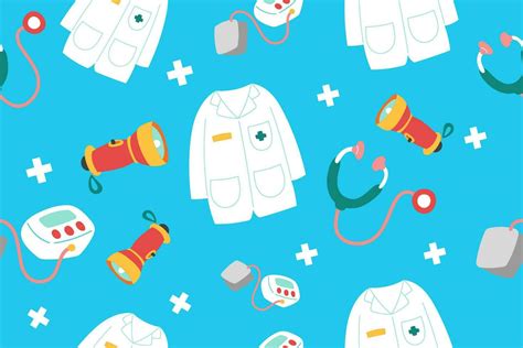 Cute Medical Seamless Pattern Background For Doctor Clinic Or Hospital